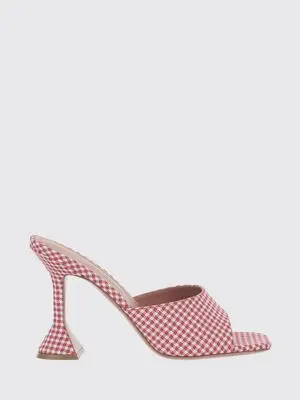 Amina Muaddi Lupita Croc-effect Leather Mules - Red