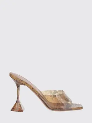 Amina Muaddi Python Print Pvc Mules - Red