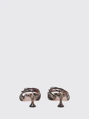 Amina Muaddi Leopard Print Heeled Mules - Red