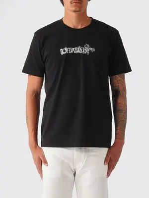 Off-White Cotton T-shirt With Maxi Arrow Logo - Black