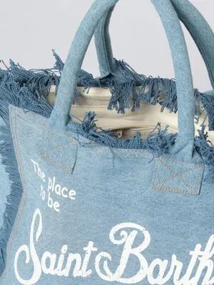 MC2 SAINT BARTH Printed Cotton Vanity Bag With Logo - Blue 2