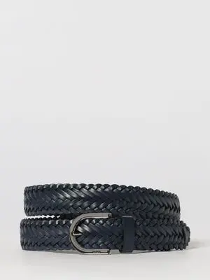 BOSS Woven Leather Belt - Blue