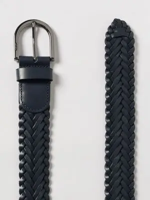 BOSS Woven Leather Belt - Blue