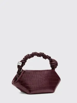 GANNI Croc Effect Handbag With Twisted Top Handle
