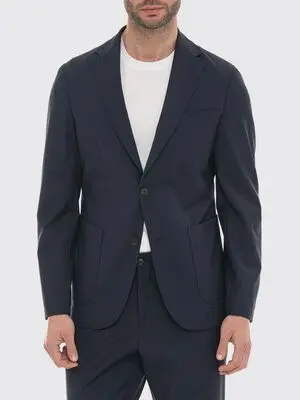 BOSS Single-breasted Wool Blend Blazer - Blue