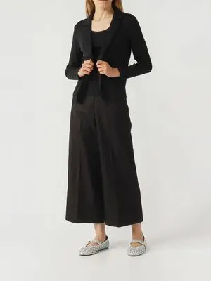 PT TORINO Cotton Blend Cropped Trousers - Black