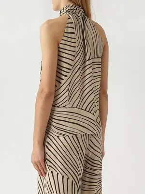 PT TORINO Halter Neck Sleeveless Top With Pussybow Collar