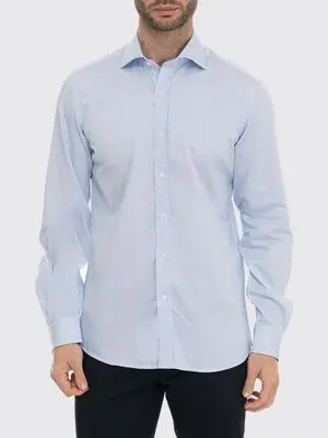 FAY White Cotton Casual Shirt - Sky Blue
