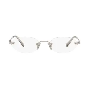 Miu Miu Oval Rimless Eyeglasses - Grey