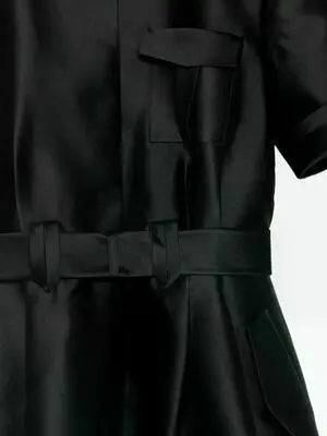 Dice Kayek Belted Satin-finish Dress