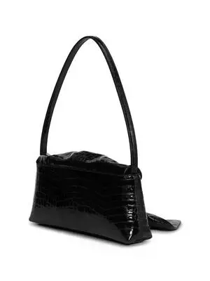 ROTATE BY BIRGER CHRISTENSEN The Drape Bag Croco Shoulder Bag - Black