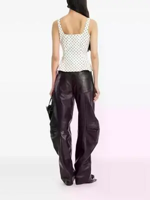 ROTATE BY BIRGER CHRISTENSEN Sleeveless Polka Dot Top - White