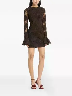 ROTATE BY BIRGER CHRISTENSEN Dark Floral Mini Dress - Brown
