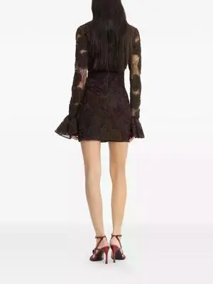 ROTATE BY BIRGER CHRISTENSEN Dark Floral Mini Dress - Brown