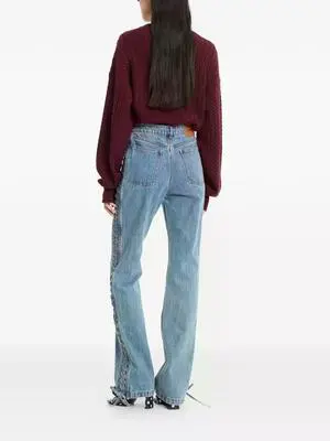 ROTATE BY BIRGER CHRISTENSEN Cable Knit Crew Neck Sweater - Red