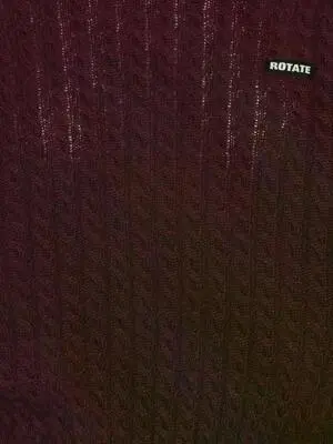 ROTATE BY BIRGER CHRISTENSEN Cable Knit Crew Neck Sweater - Red