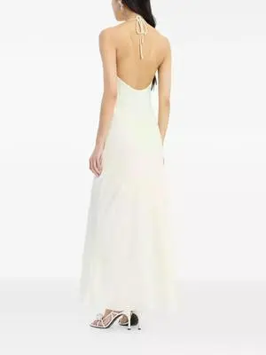 ROTATE BY BIRGER CHRISTENSEN White Floral Print" Halterneck Maxi Dress