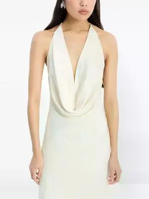 ROTATE BY BIRGER CHRISTENSEN White Floral Print" Halterneck Maxi Dress