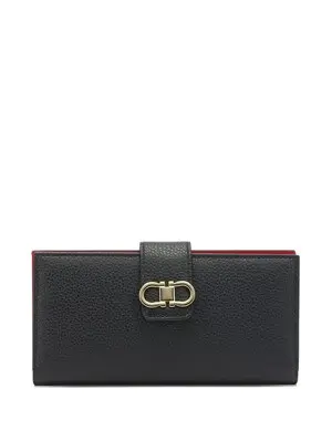 FERRAGAMO Continental Gancini Wallet In Nappa Leather - Black