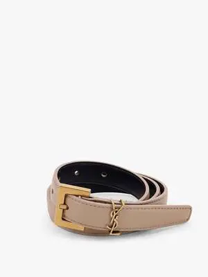 Saint Laurent Leather Belt With Cassandre Logo - Multicolor