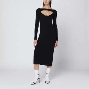 DIESEL® Ribbed Midi Dress With Cut Out Detail - Black