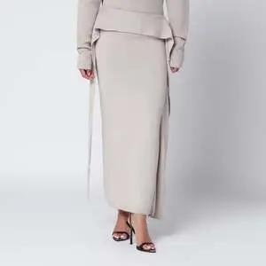 ENTIRE STUDIOS Light Beige Long Wool Skirt - Black