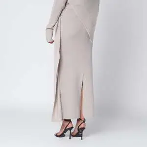 ENTIRE STUDIOS Light Beige Long Wool Skirt - Black