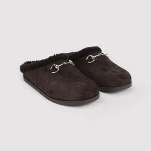 Gucci Suede Leather Horsebit Mules - Brown