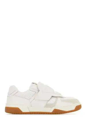 Valentino Garavani VALENTINO GARAVANI White Leather Sneakers With Velcro Fastening Multicolor