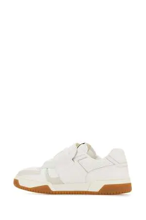 Valentino Garavani White Leather Sneakers With Velcro Fastening - Multicolor