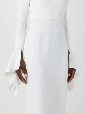 Solace London Off-the-shoulder Maxi Dress With Flared Sleeves