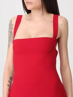Solace London Square Neck Dress - Red