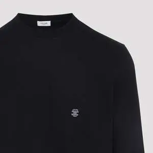Celine Long-sleeved Cotton T-shirt With Chest Pocket
