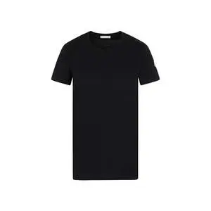 Moncler Cotton T-shirt With Logo Patch - Black
