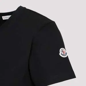 Moncler Cotton T-shirt With Logo Patch - Black