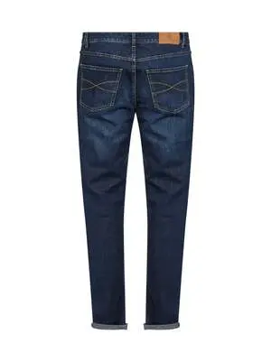 Brunello Cucinelli Cotton Denim Jeans With Embroidered Detail - Multicolor