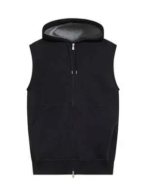 Brunello Cucinelli Double Fleece Hooded Vest - Multicolor