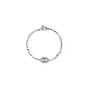 Valentino Garavani Palladium Brass Vlogo Charm Bracelet - Silver