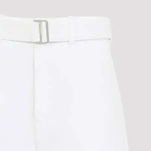 LEMAIRE Twisted Belted Pants In Bleached Denim - White