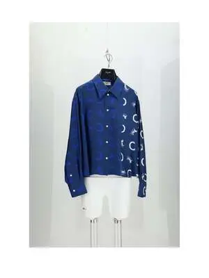 Celine Printed Cropped Shirt - Multicolor