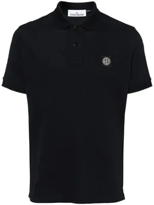 Stone Island Slim Fit Cotton Piqué Polo Shirt - Blue