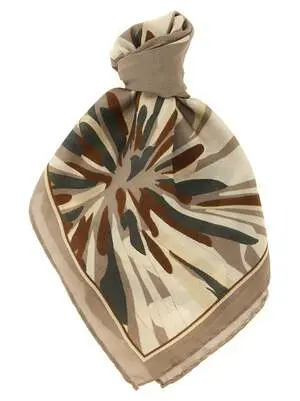 Brunello Cucinelli Bloom Print' Scarf - Green