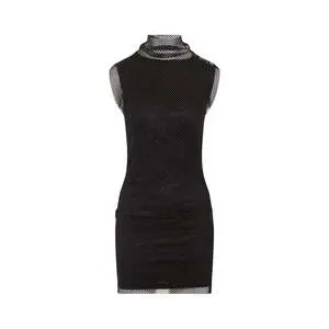 Sportmax Black Viscose Mini Dress With Crystal Embellishments - Brown