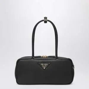 Prada Medium Leather Bowling Bag - Black