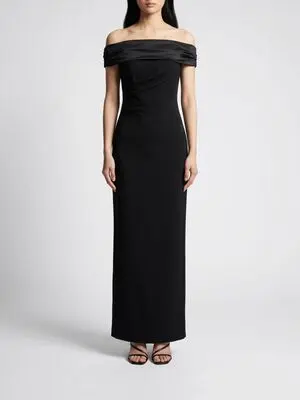 Solace London Off-the-shoulder Long-sleeve Dress - Black