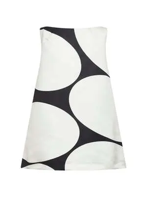 Dries Van Noten Black Duchess A-line Mini Dress With Ellipses Print