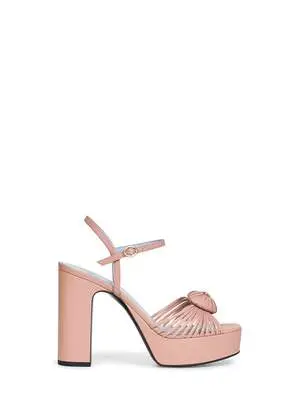 Valentino Garavani VALENTINO GARAVANI Light Phard Kidskin Coeur Royal Platform Sandals Multicolor