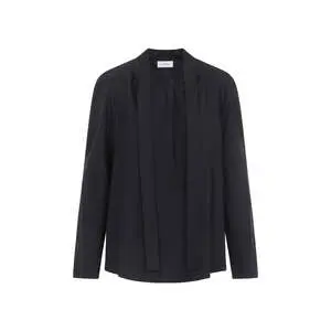LEMAIRE Ascot Blouse With Scarf Detail - Blue