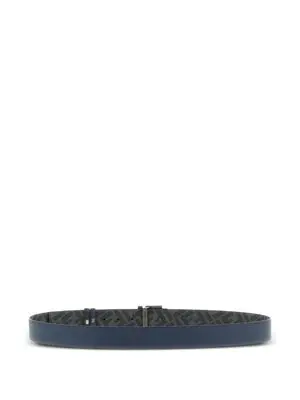Fendi Ff Squared Leather And Ff Canvas Reversible Belt