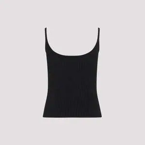 COURREGES Rib Knit Tank Top - Black
